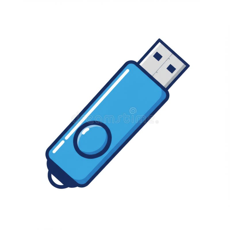 Blue Pixel Art USB Flash Drive Illustration Stock Illustration ...