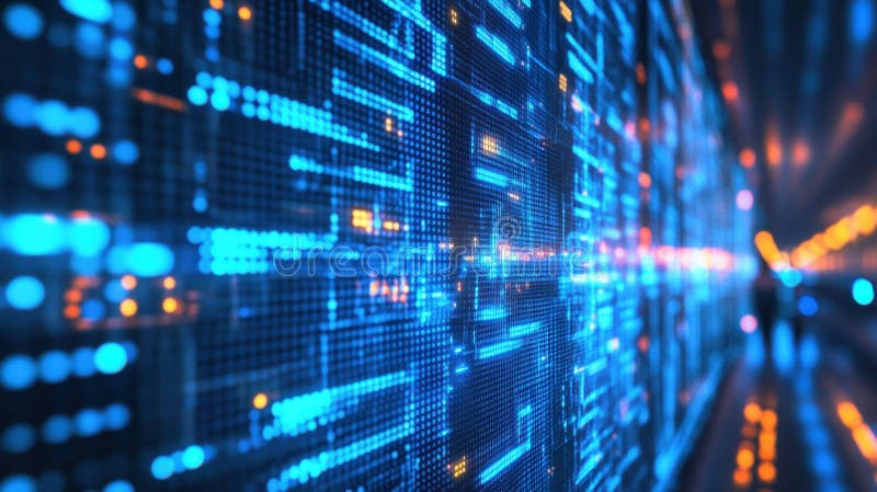 Blue Pixel Pattern Representing Futuristic Technology Data Concepts ...