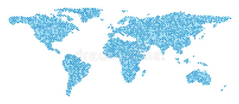 Blue Dot World Map stock vector. Illustration of spot - 118741273