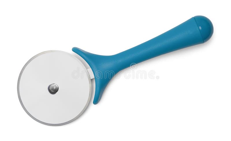 Blue Pizza Cutter stock photo. Image of steel, cutter - 236531538
