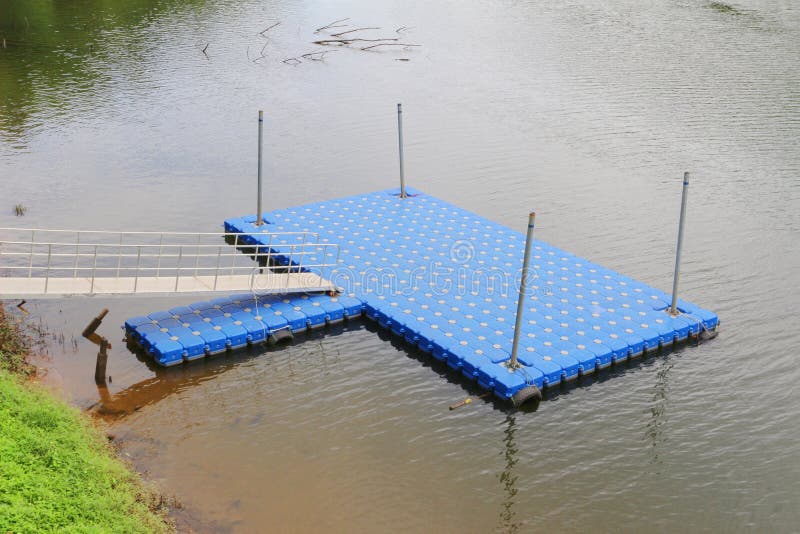 Blue plactic dock stock photo. Image of blue, river, water - 74174816
