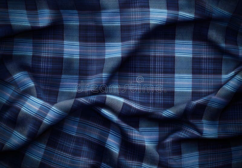 Blue Plaid Denim Fabric Texture Background Stock Illustration ...