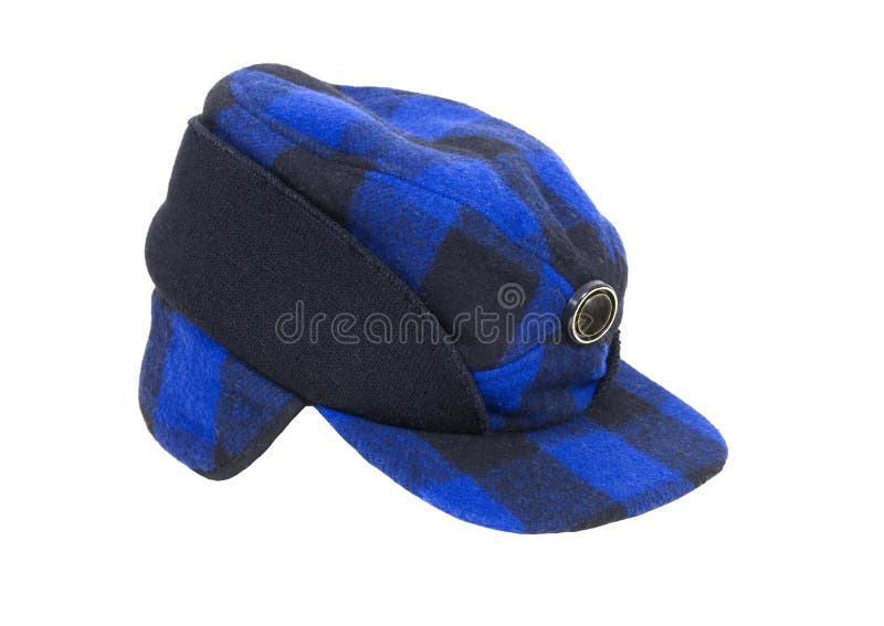 Blue plaid hunters Hat stock image. Image of warmth, flaps - 12152931