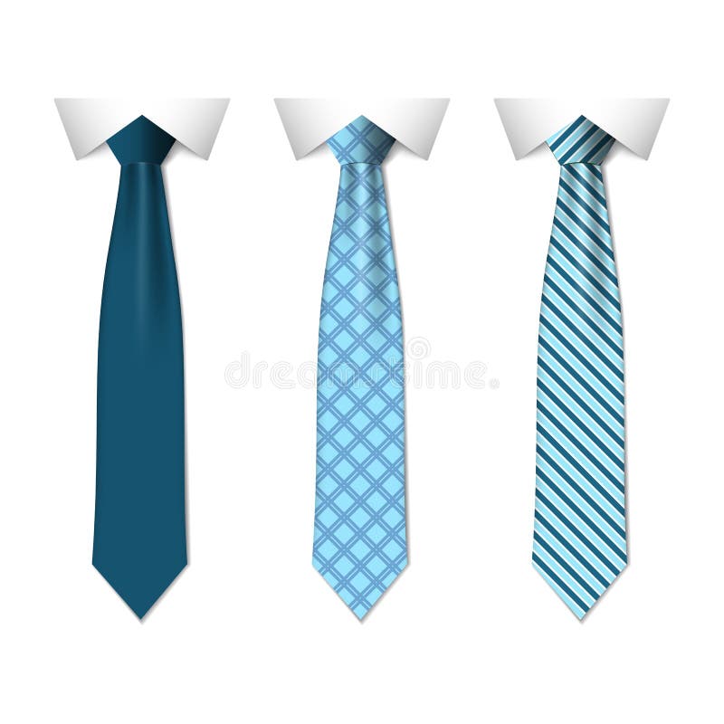 Blue Plain and Striped Ties. Vector Illustration Stock Vector ...