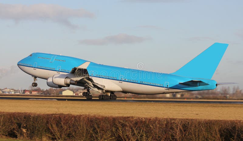 A Jet plane taking off stock photo. Image of clear, colourful - 44077478