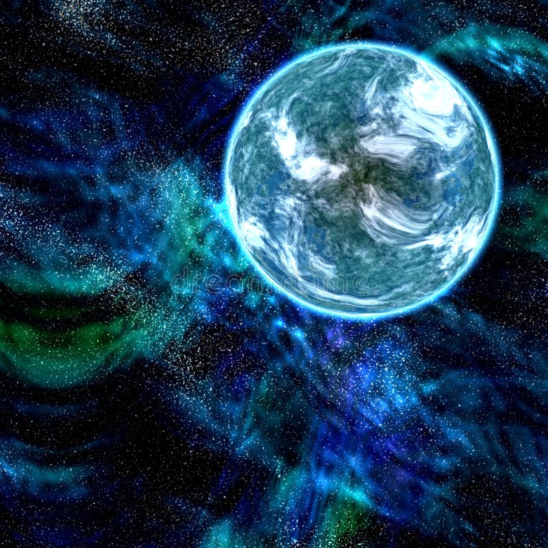 Blue planet stock illustration. Illustration of nebula - 12759549