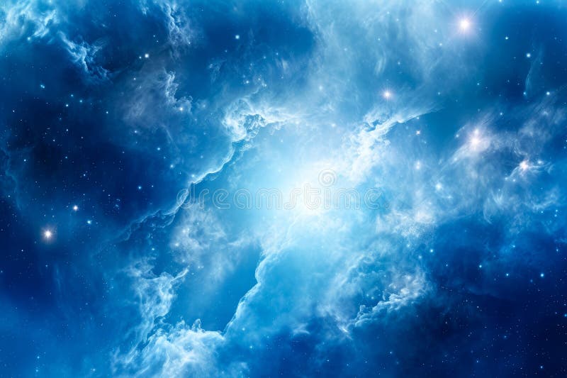 Blue planet in deep space. stock photo. Image of light - 301909586