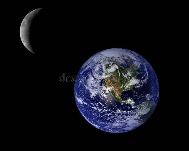 Moon and earth stock photo. Image of ocean, illuminated - 20624506