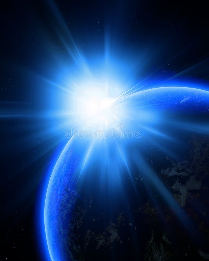 Blue Planet Earth In Outer Space Stock Photography - Image: 7355712