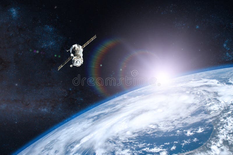 Blue Planet Earth. Space Shuttle Taking Off on a Mission Stock Photo ...
