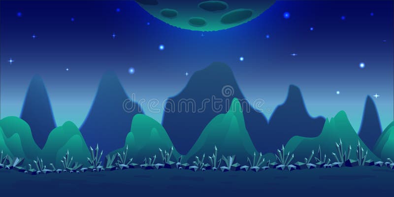 Blue Planet Game Background Stock Vector - Illustration of moon ...
