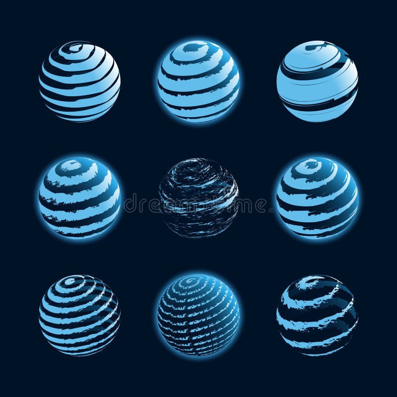 Blue planet icons stock vector. Illustration of logo - 74387271