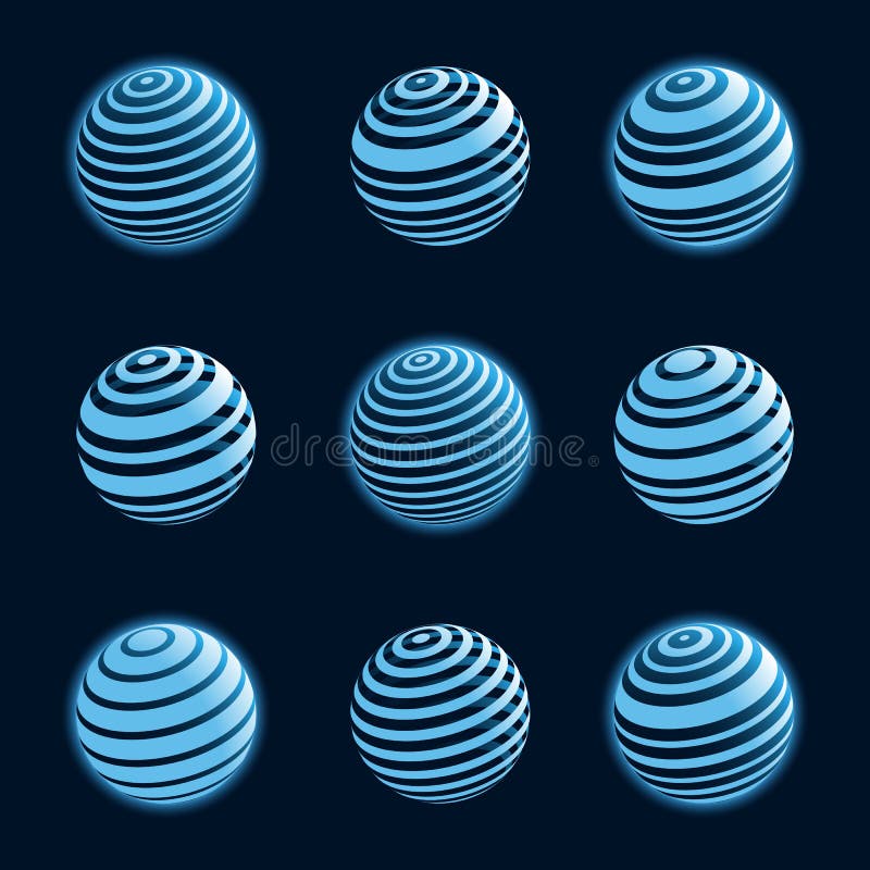 Blue planet icons stock vector. Illustration of planet - 74387192