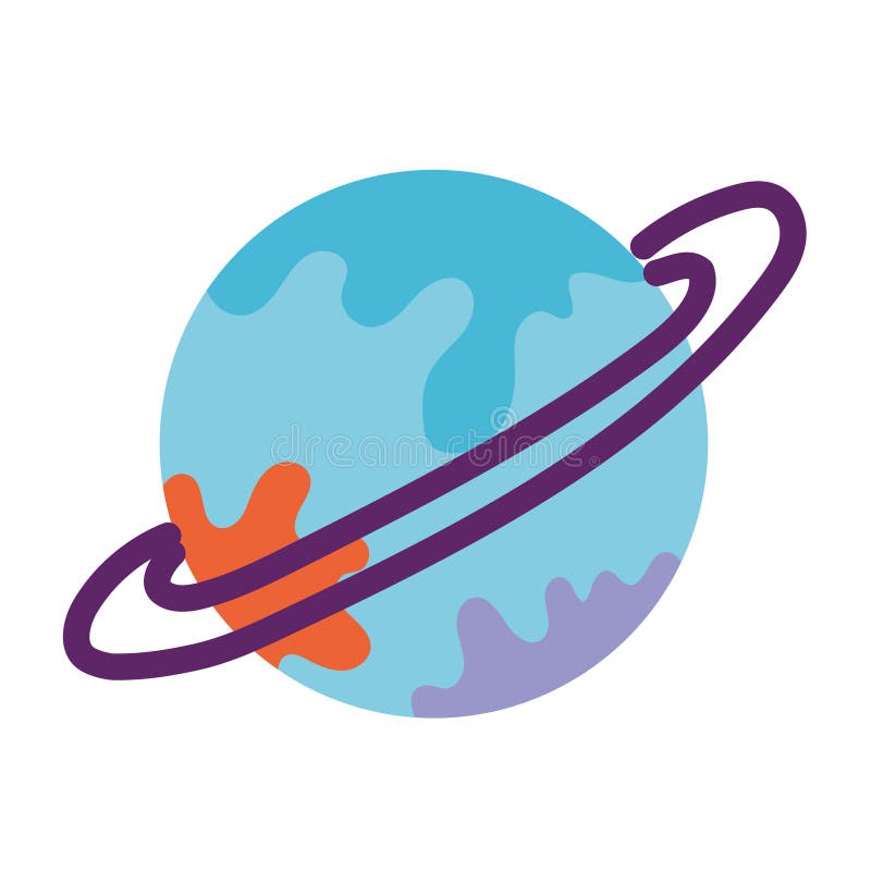 Blue Planet with Orbit Ring. Vector Stock Image - Image of travel ...