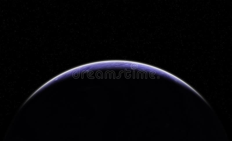 Blue planet with shadow stock illustration. Illustration of glow - 48062528