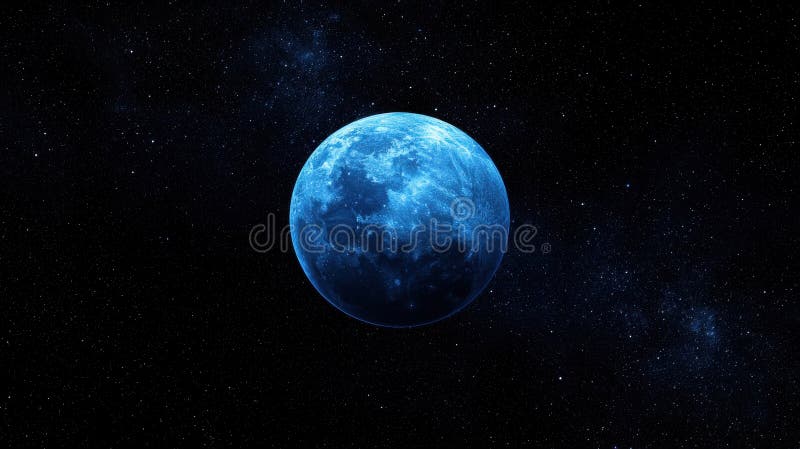 A blue planet in space. stock photo. Image of captivating - 374108444