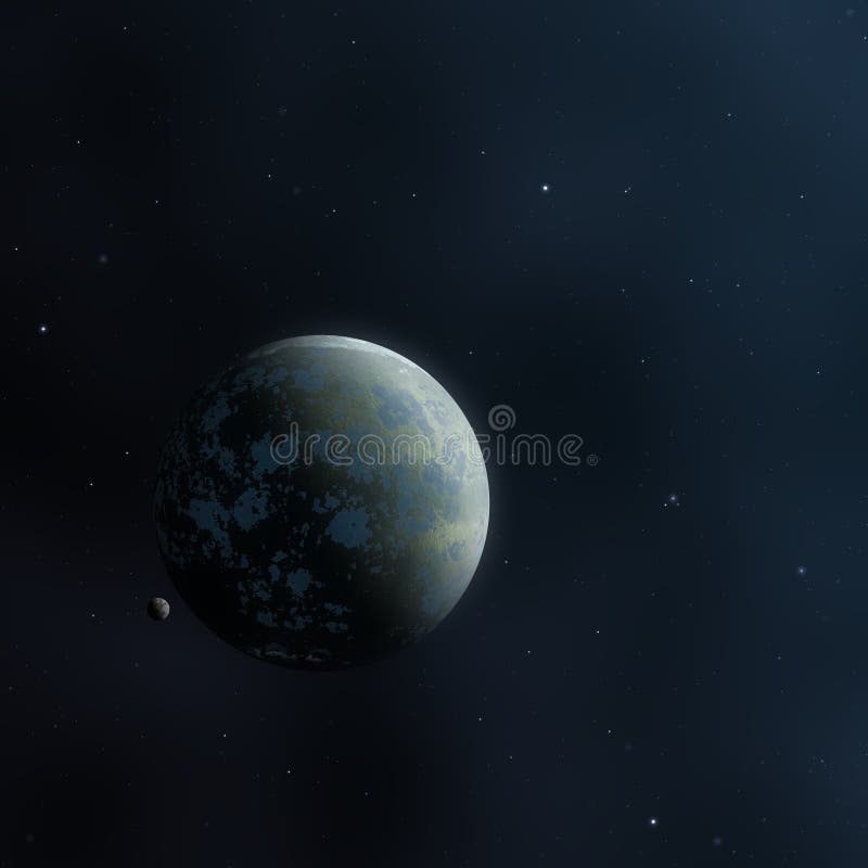 Blue Planet in Space with Stars Stock Illustration - Illustration of ...