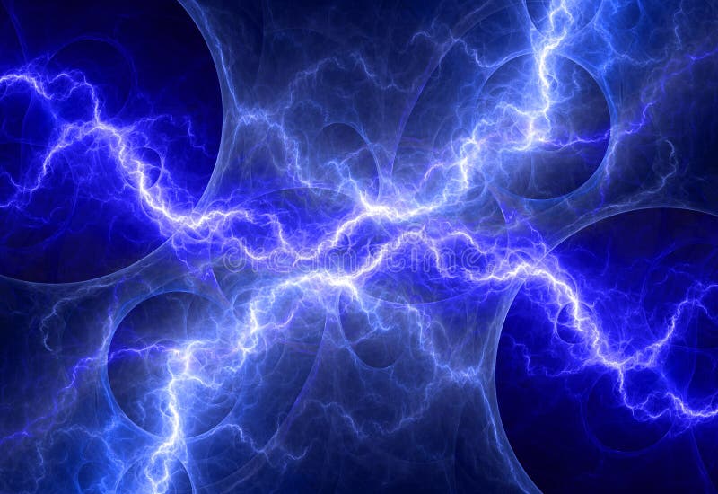 Blue Plasma Electrical Lightning, Stock Illustration - Illustration of ...