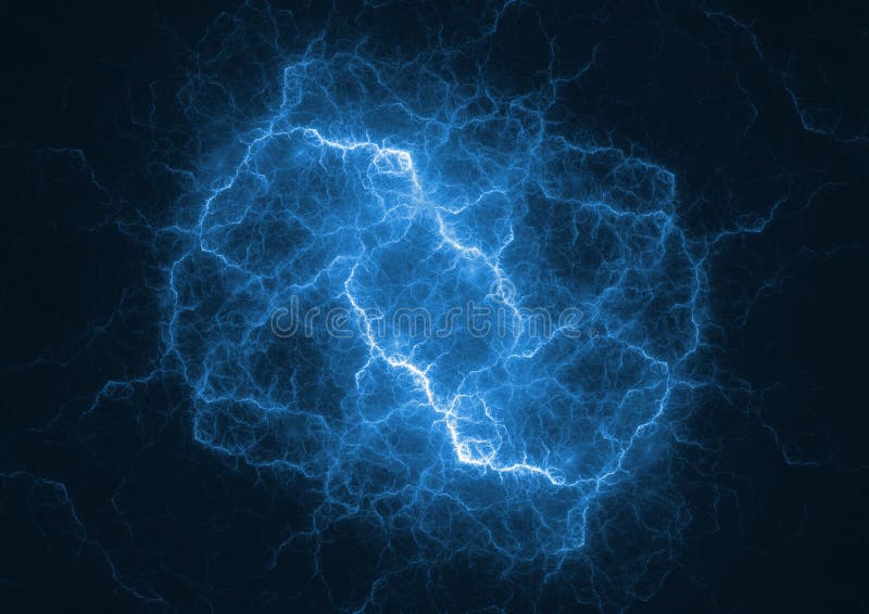 Blue plasma lightning bolt stock illustration. Illustration of dark ...