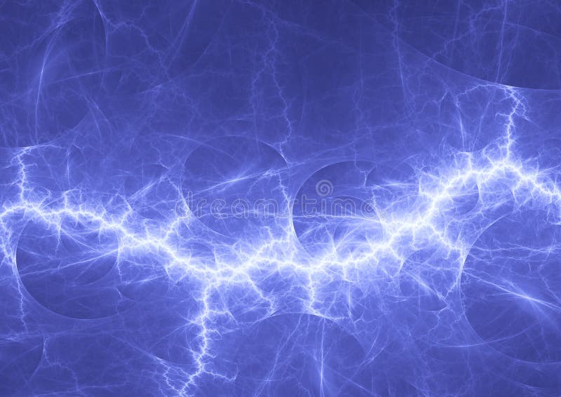 Blue plasma lightning bolt stock illustration. Illustration of fractal ...