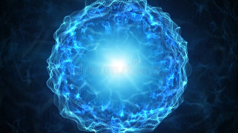 Blue Plasma Sphere With Energy Charges Stock Illustration ...