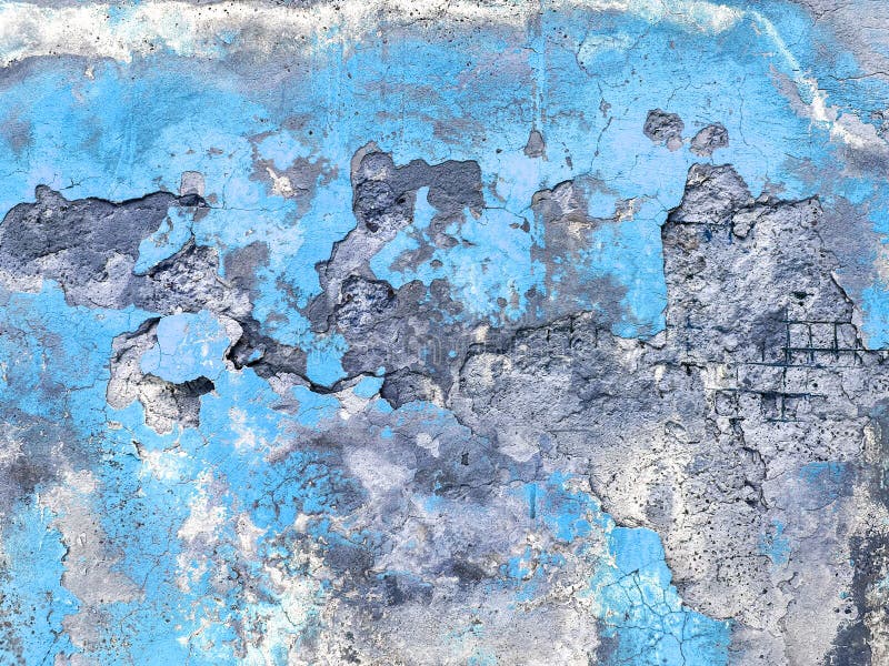 Blue Plaster Defect on the Wall Stock Photo - Image of cladding, work ...