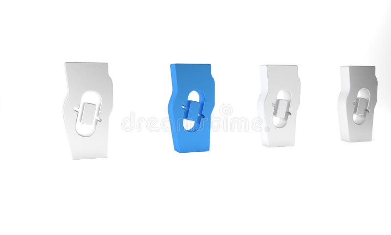 Blue Plaster on Leg Icon Isolated on White Background. Minimalism ...
