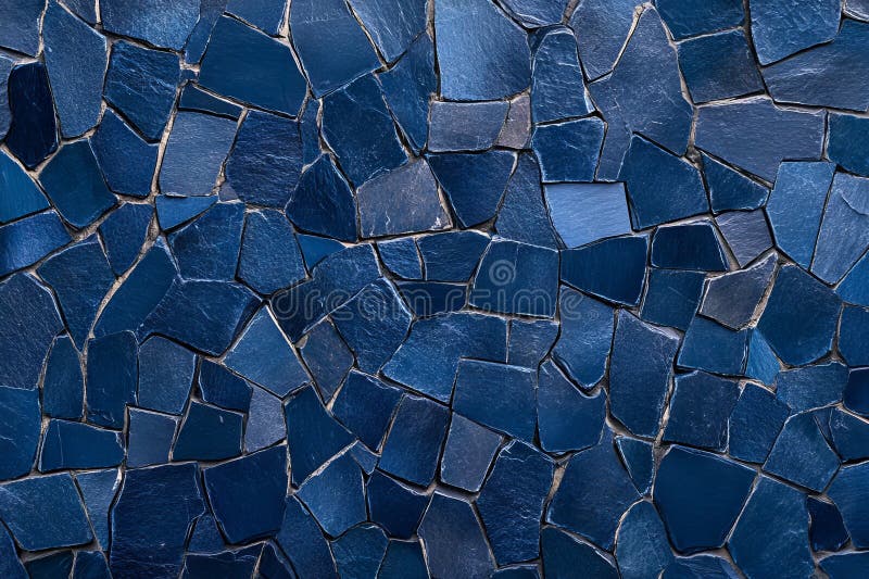 A Blue Plaster Wall with Cracks, Displaying a Decorative Stucco Texture ...