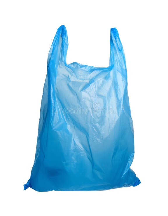 Blue Plastic Bag Floating Empty, Transparent Backdrop with Precise ...