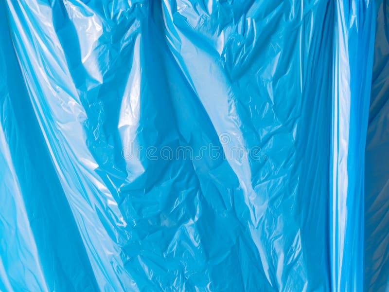 Blue Plastic Bag for Garbage Stock Image - Image of pollution, ecology ...