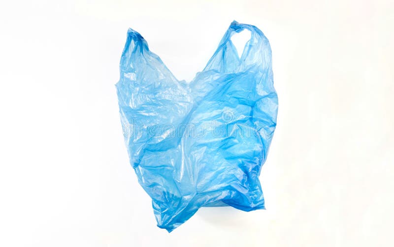 Blue plastic bag isolated stock photo. Image of circle - 377162276