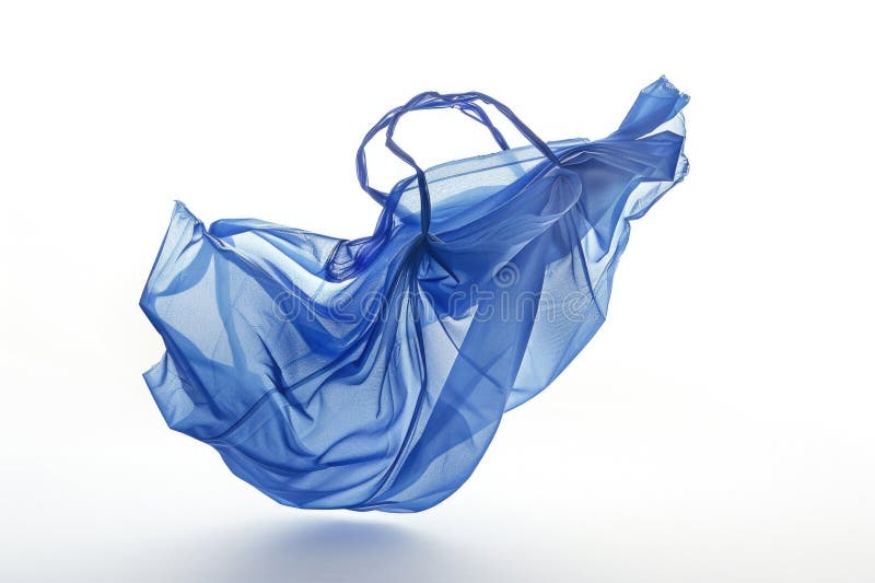 A Blue Plastic Bag is Suspended in Mid-air, Free from Any Visible ...