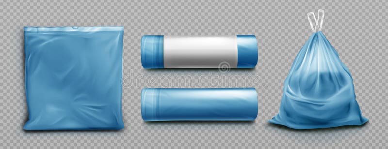 Blue Plastic Trash Bag Stock Illustrations – 3,012 Blue Plastic Trash ...