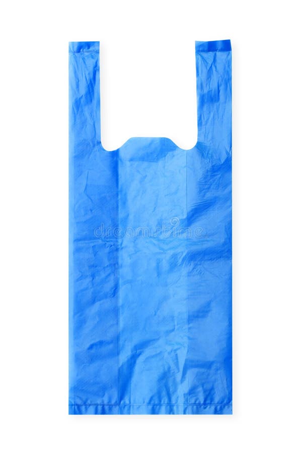 Blue Plastic Bag on White stock image. Image of consumerism - 63947987