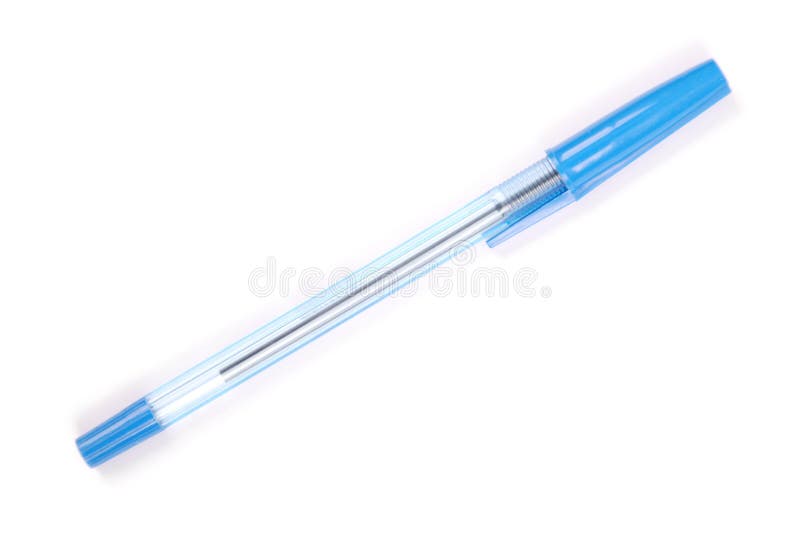 Blue plastic ballpoint pen stock image. Image of classic - 81120619