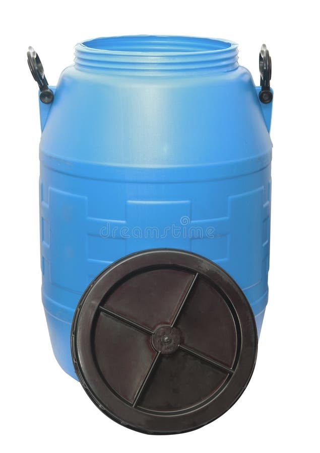 Blue Plastic Barrel Isolated Stock Image - Image of liquid, sparse ...