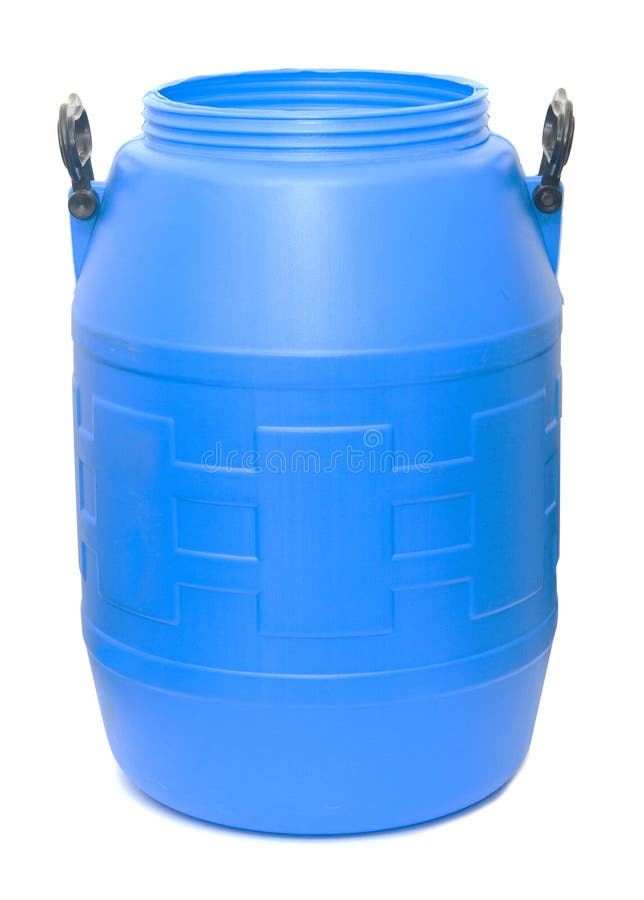 Blue Plastic Barrel Isolated Stock Image - Image of technical, liquid ...
