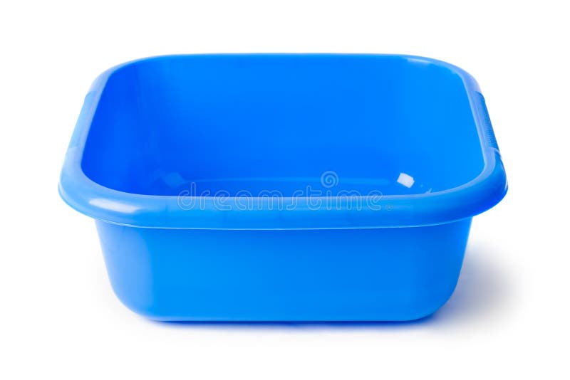 Blue plastic basin stock image. Image of background - 229658857