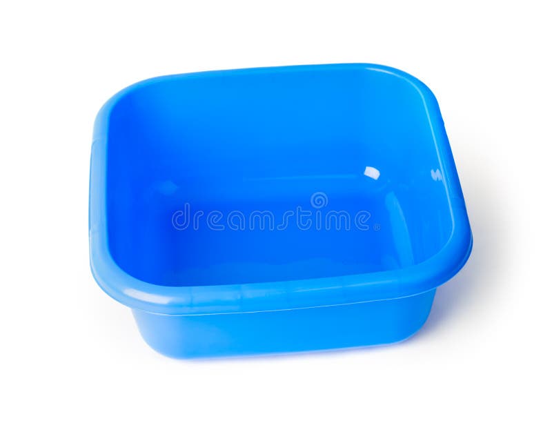 Blue plastic basin stock image. Image of dish, isolated - 230713397