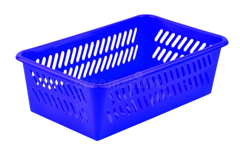 Blue plastic basket stock image. Image of object, container - 119446517