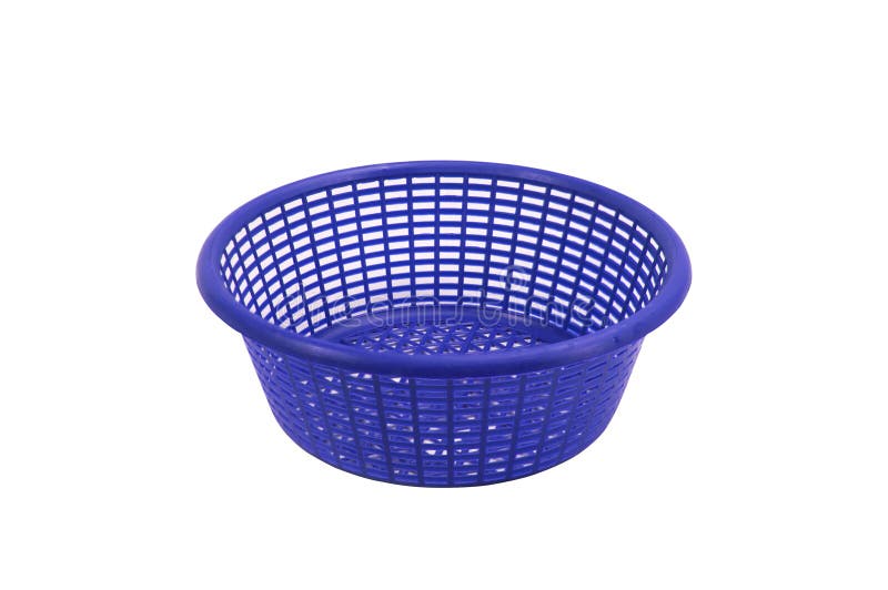 Blue plastic basket stock image. Image of isolated, garbage - 55670657