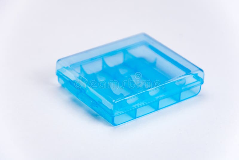 Blue Plastic Battery Holder Stock Photo - Image of electronic ...