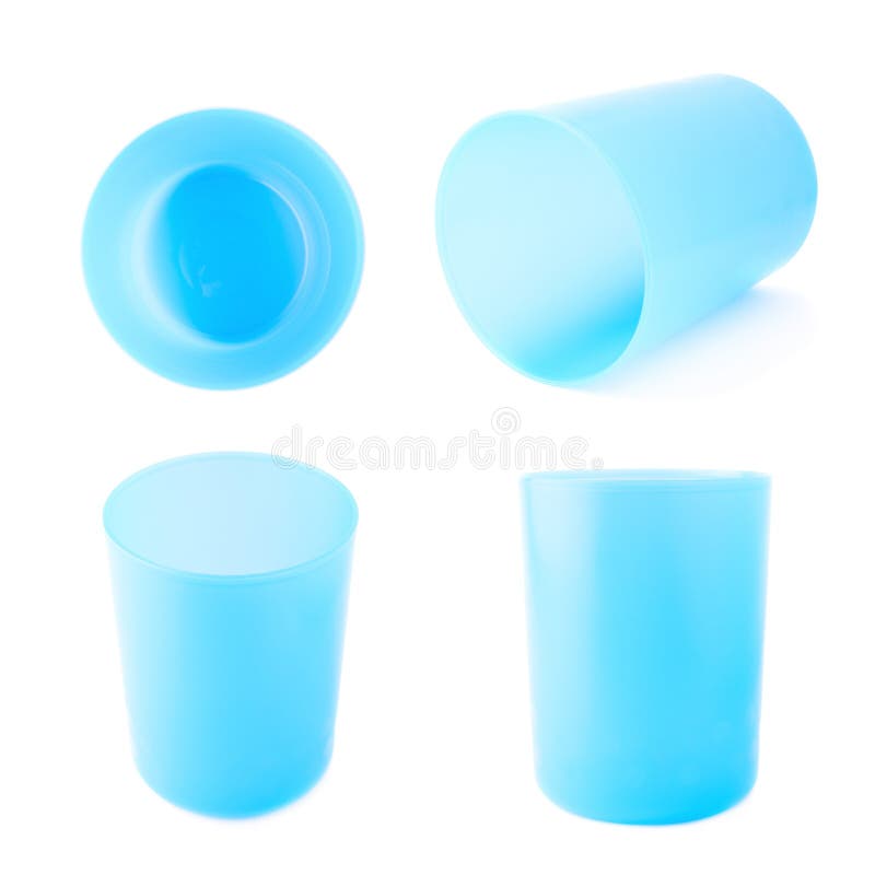 Blue Plastic Beaker Cup Isolated Stock Image - Image of dishware ...