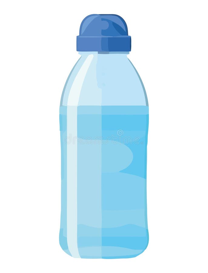 Blue Plastic Bottle Icon with Refreshing Purified Water Stock ...