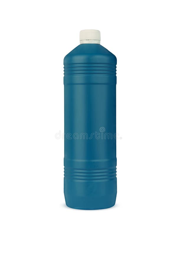Blue Plastic Bottle Isolated on White Background Stock Image - Image of ...