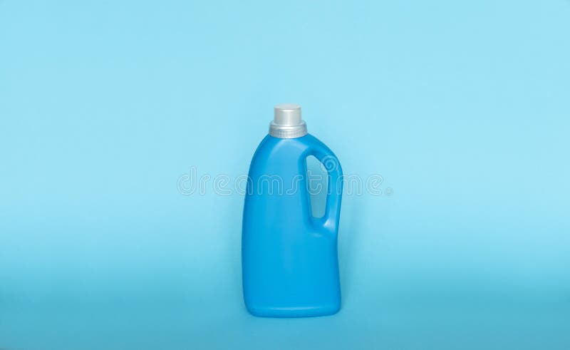 Blue Plastic Bottles of Cleaning Products. Laundry Container ...