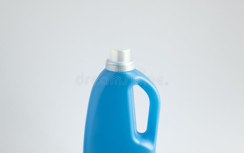 Blue Plastic Bottles of Cleaning Products. Mock Up. Stock Image - Image ...