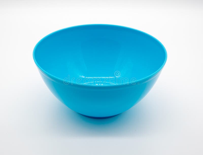 Blue Plastic Bowl Isolated on White Background Stock Image - Image of ...