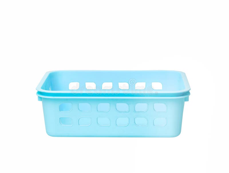 Blue Plastic Box Isolated on White Background Stock Image - Image of ...