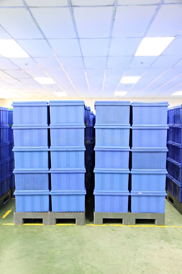 Blue Plastic box products. stock photo. Image of production - 38452798